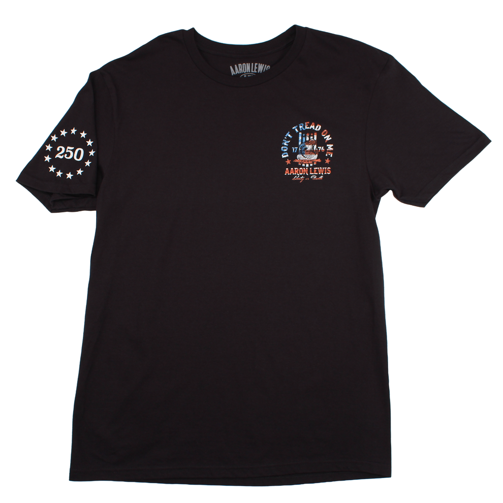 Don't Tread On Me Tee- American Flag Design (Black) – AaronLewisMerchStore
